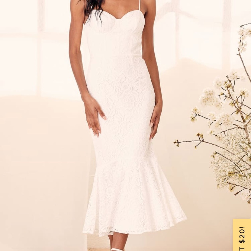 Lulus Lace Sleeveless Trumpet Midi Dress - Gem